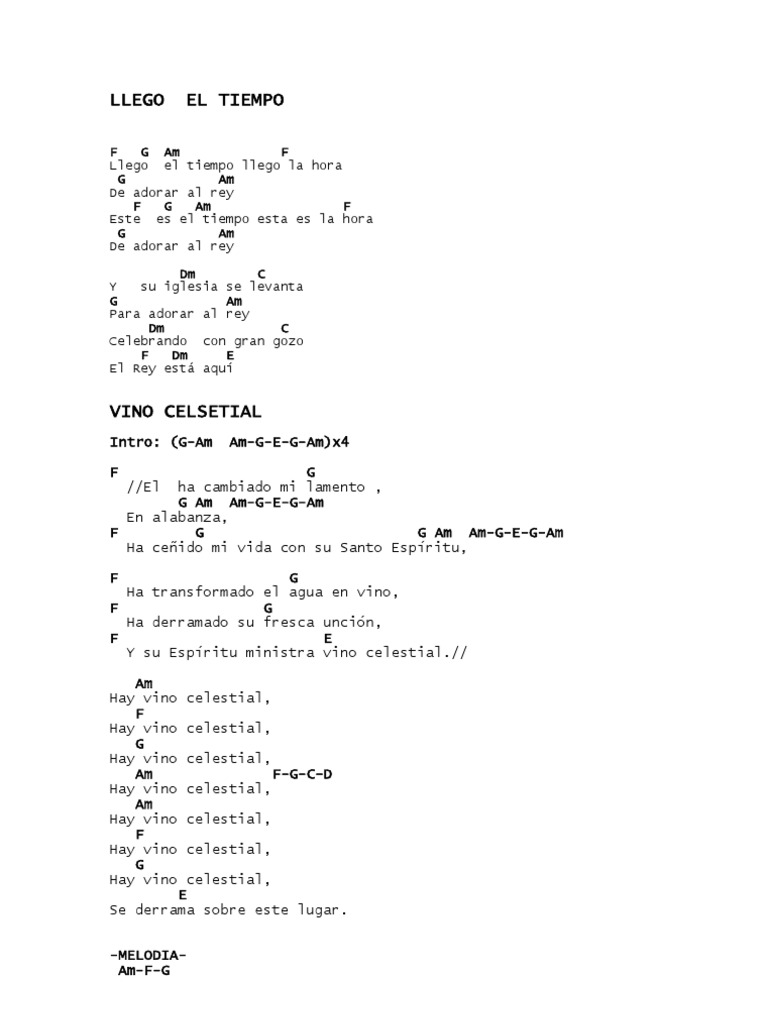 Llego El Tiempo+Vino Celestial | PDF