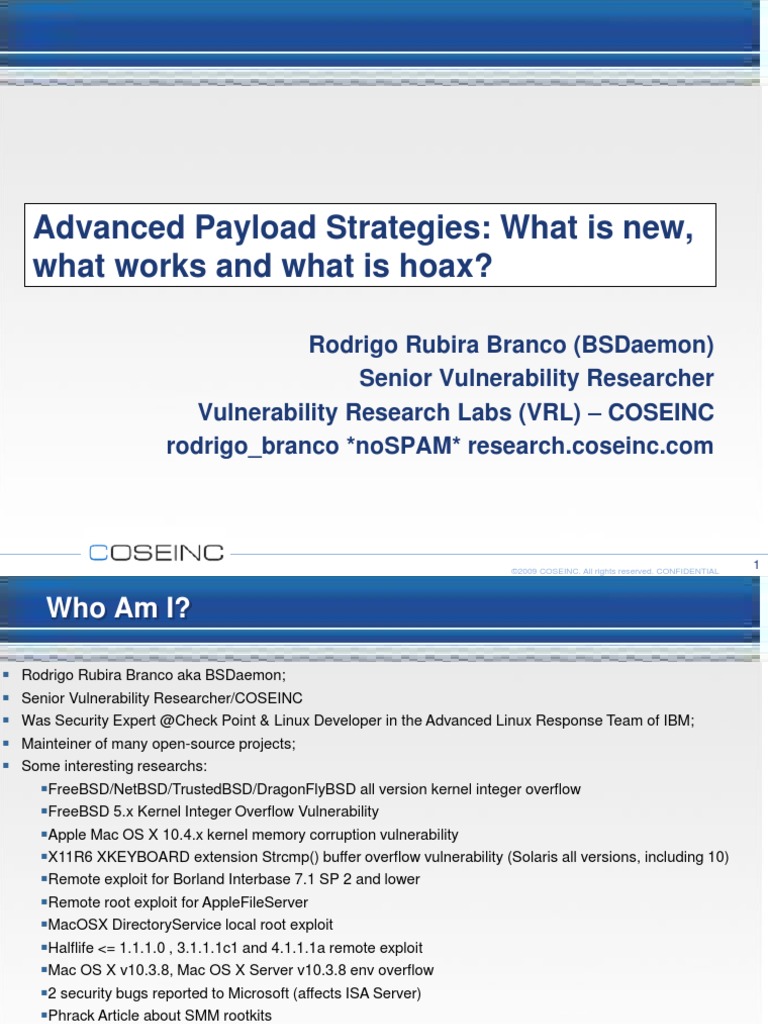 Advanced Payload Strategies What Is New What Works and What4563 | PDF ...