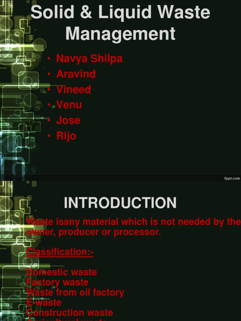 Solid and Liquid Waste | PDF | Municipal Solid Waste | Waste