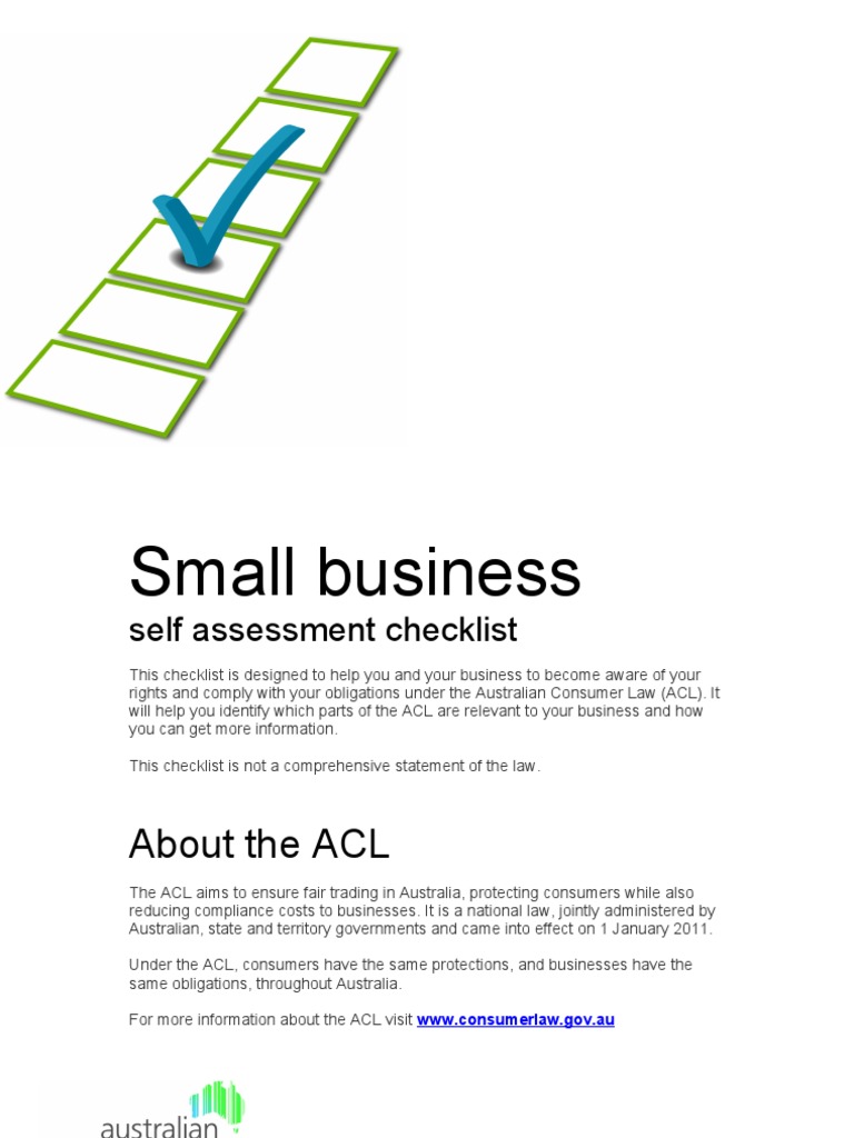 Small Business Self Assessment Checklist Word | PDF | Sales | Consumer ...