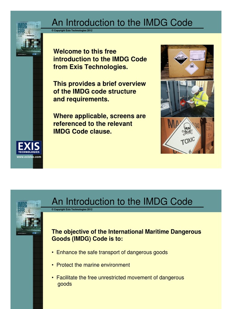 Imdg Code Intro Lesson | PDF