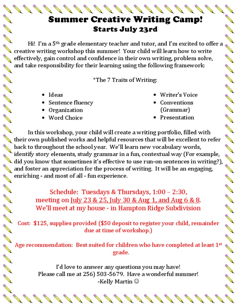 Summer Creative Writing Camp 2023 | PDF | Language Arts & Discipline ...