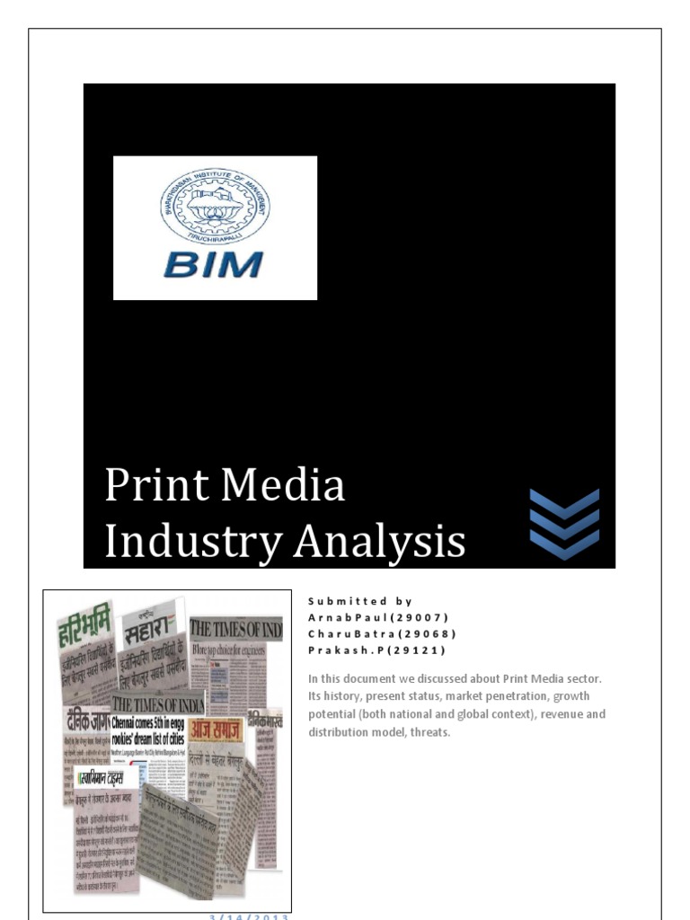 Print Media Economic and Industry Analysis | PDF | Newspapers | Mass Media