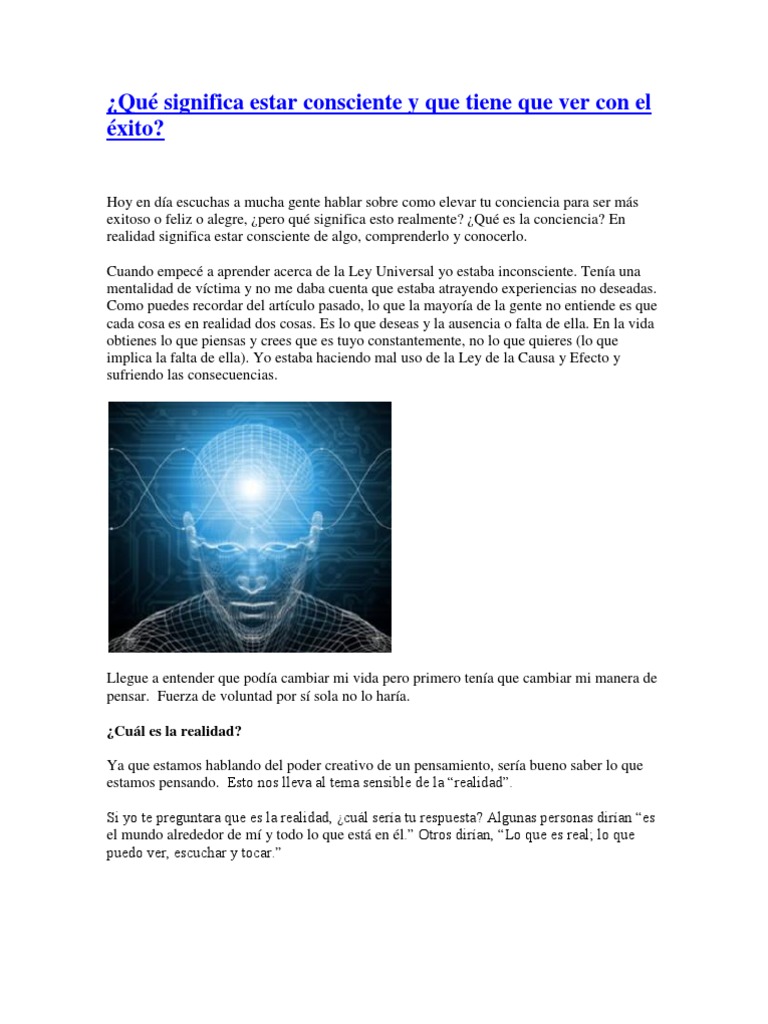 Conciencia y Éxito: Transformando Tu Vida | PDF | Estilo de vida