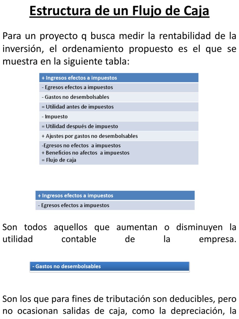 Estructura de Un Flujo de Caja | PDF | Depreciación | Amortización (Negocio)
