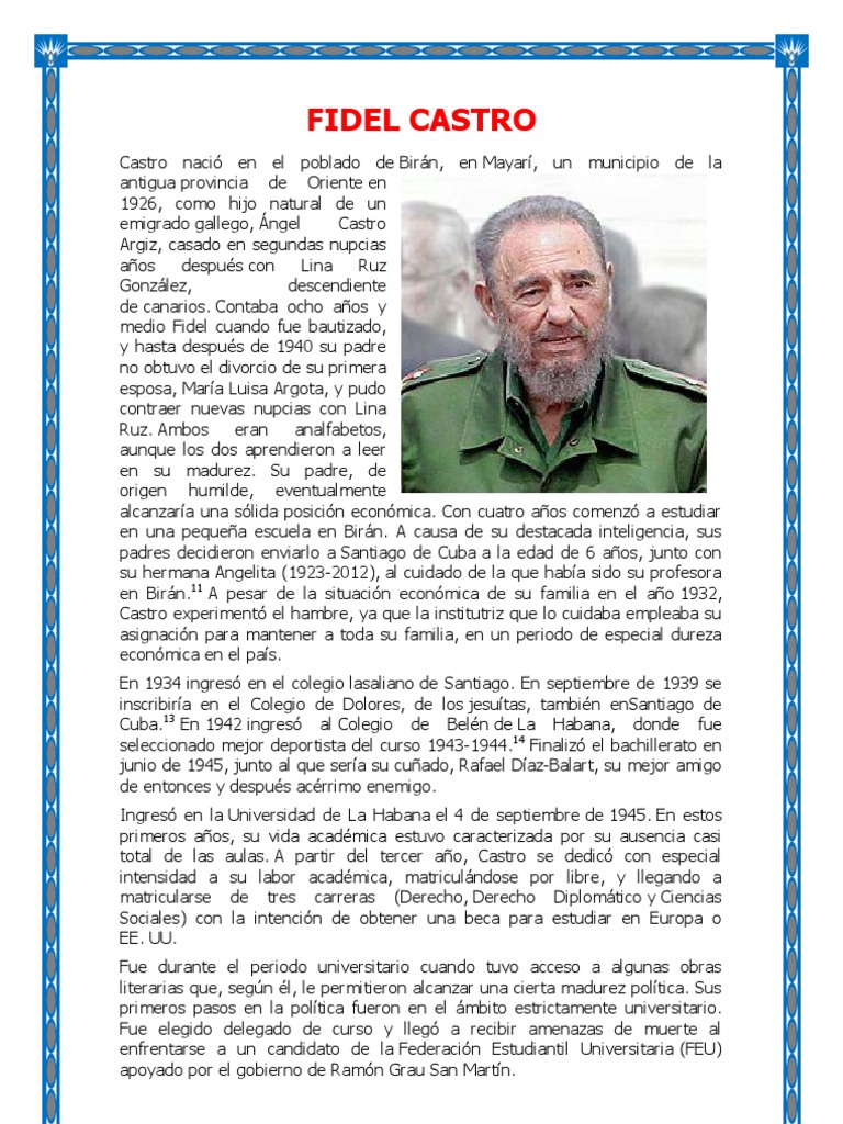 Fidel Castro | PDF | Fulgencio Batista | Fidel Castro