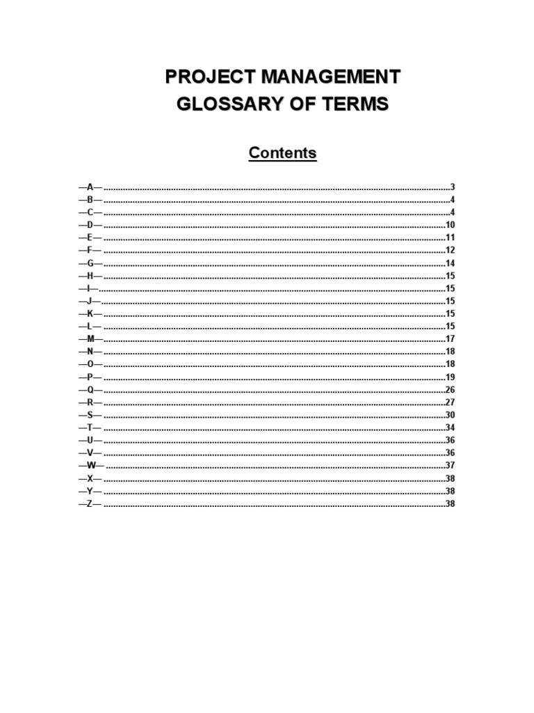 Project Management Glossary | PDF | Business