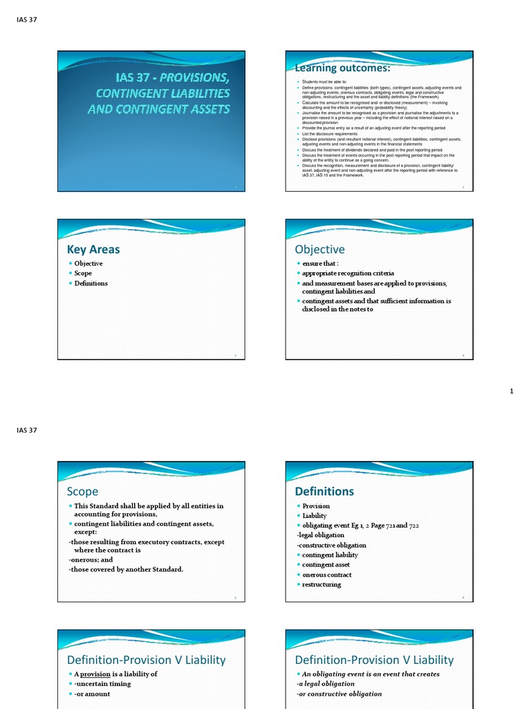 Ias 37 - Provisions Contingent Liabilities and Student Version ...