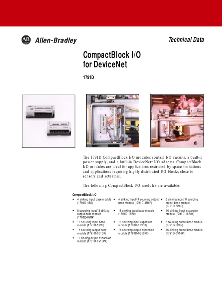 Compactblock I/O For Devicenet: Technical Data | PDF | Programmable ...