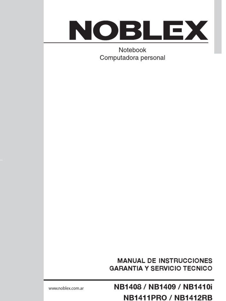 Manual Notebook NB1403 NB1404i NB1405PRO PDF | PDF | USB | Batería ...