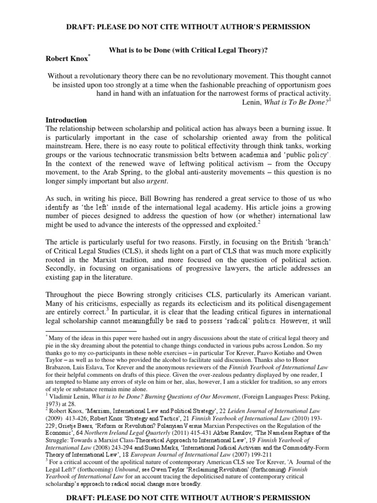 What Is To Be Done With Critical Legal Theory | PDF | Antonio Gramsci ...