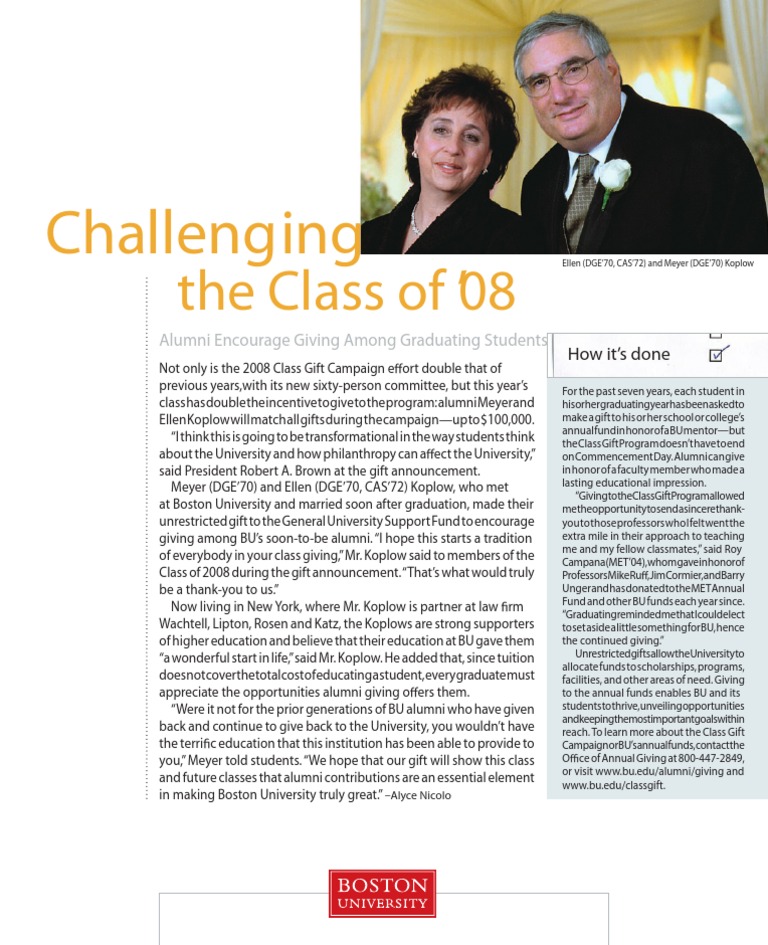 Challenging The Class of '08 | PDF | Change | Behavior Modification