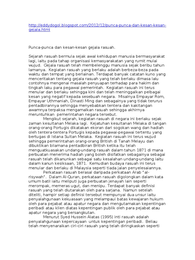 Punca B Kesan Rasuah | PDF