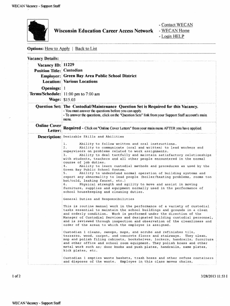 Education Career: Wisconsin Access Network | PDF | Housekeeping | Business