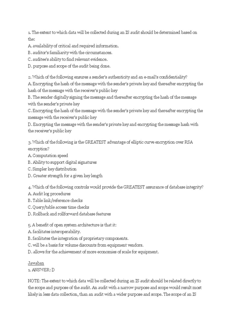 Contoh Soal Cisa Pdf Public Key Cryptography Vulnerability