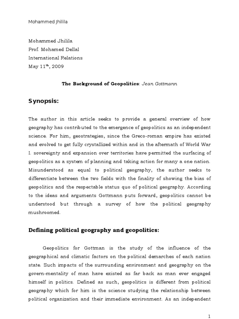 The Background of Geopolitics | PDF | Geopolitics | Geography