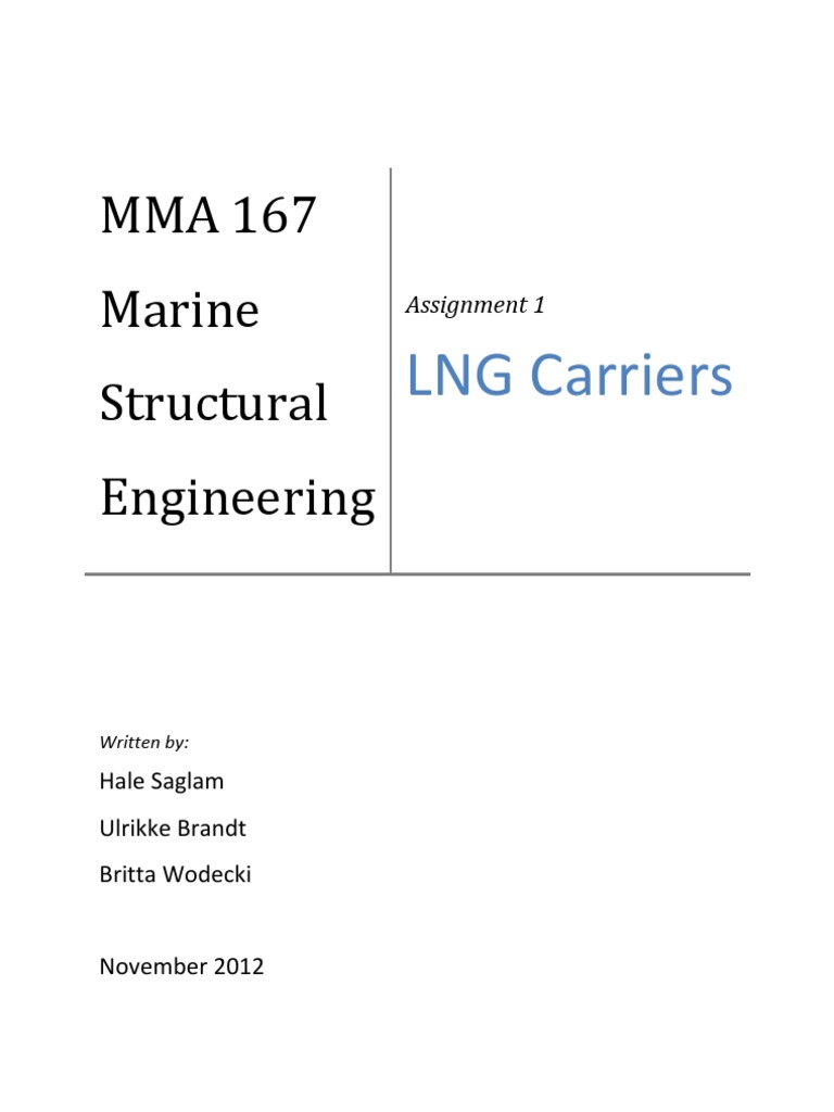 MMA 167 Marine Structural Engineering: LNG Carriers | PDF | Natural Gas ...