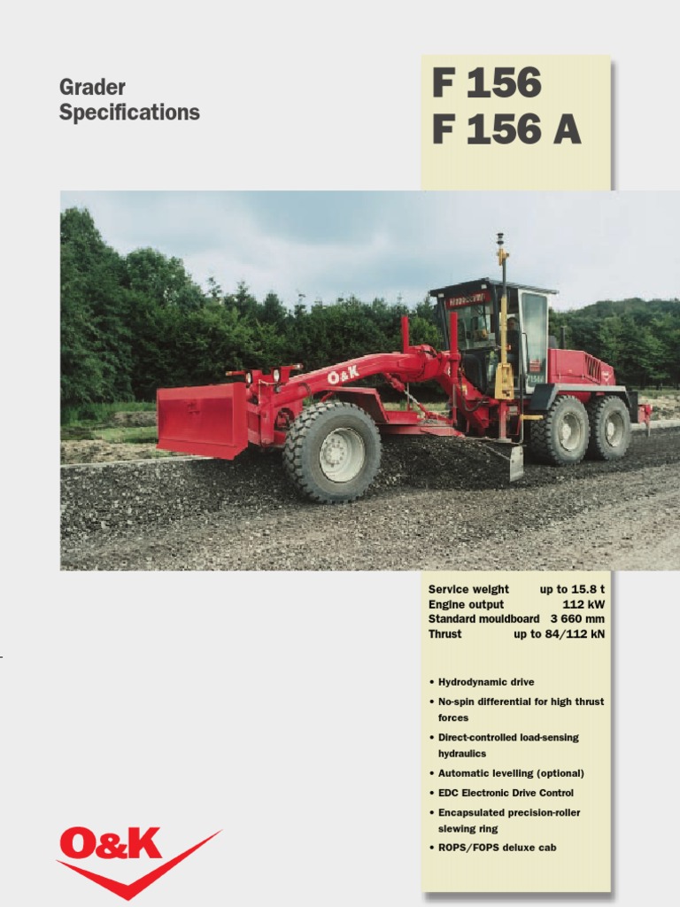 Autogreder F156A | PDF | Transmission (Mechanics) | Machines