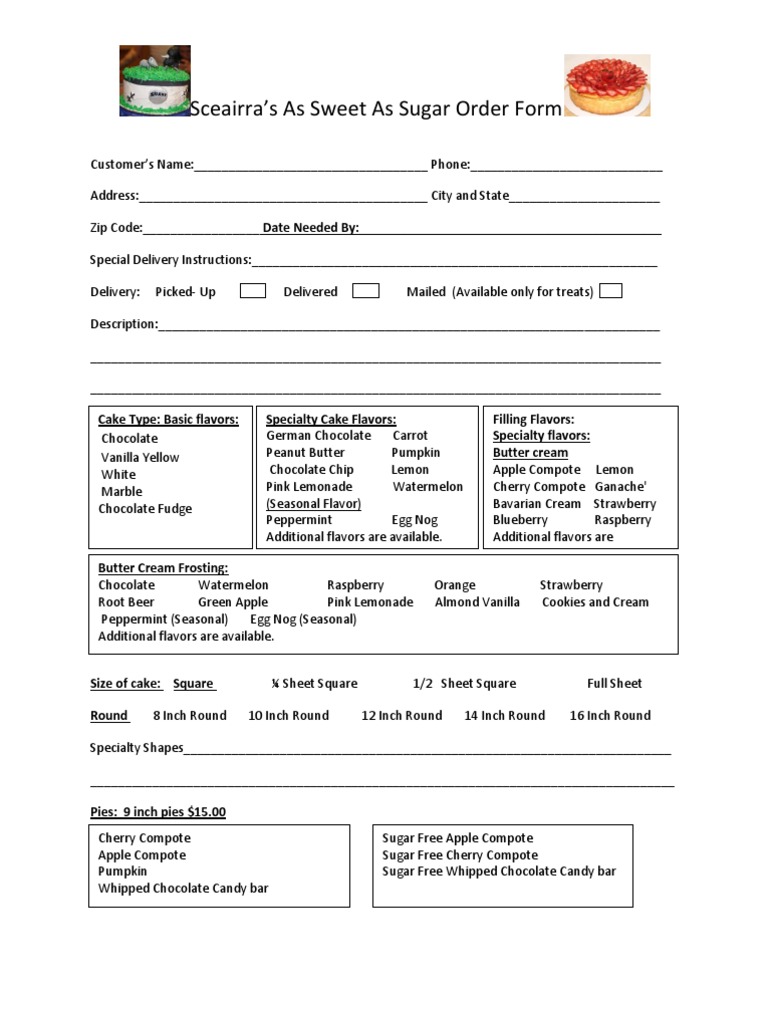 Customer Orderforms Food Products | PDF | Business
