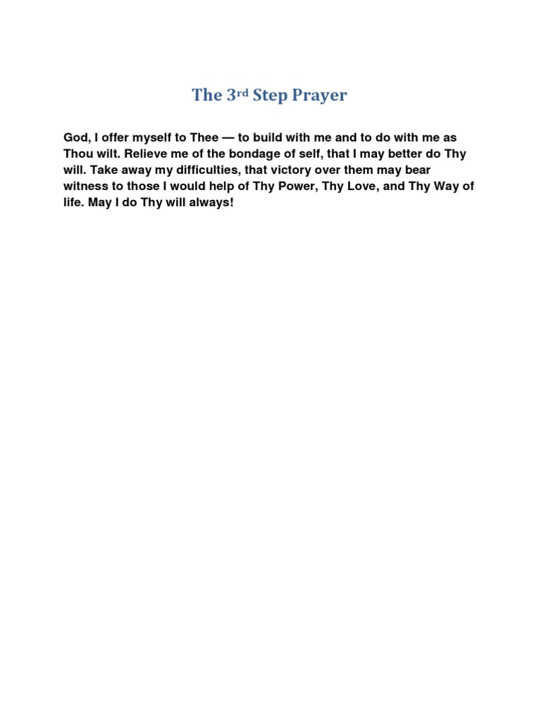3 RD Step Prayer | PDF | Religion & Spirituality