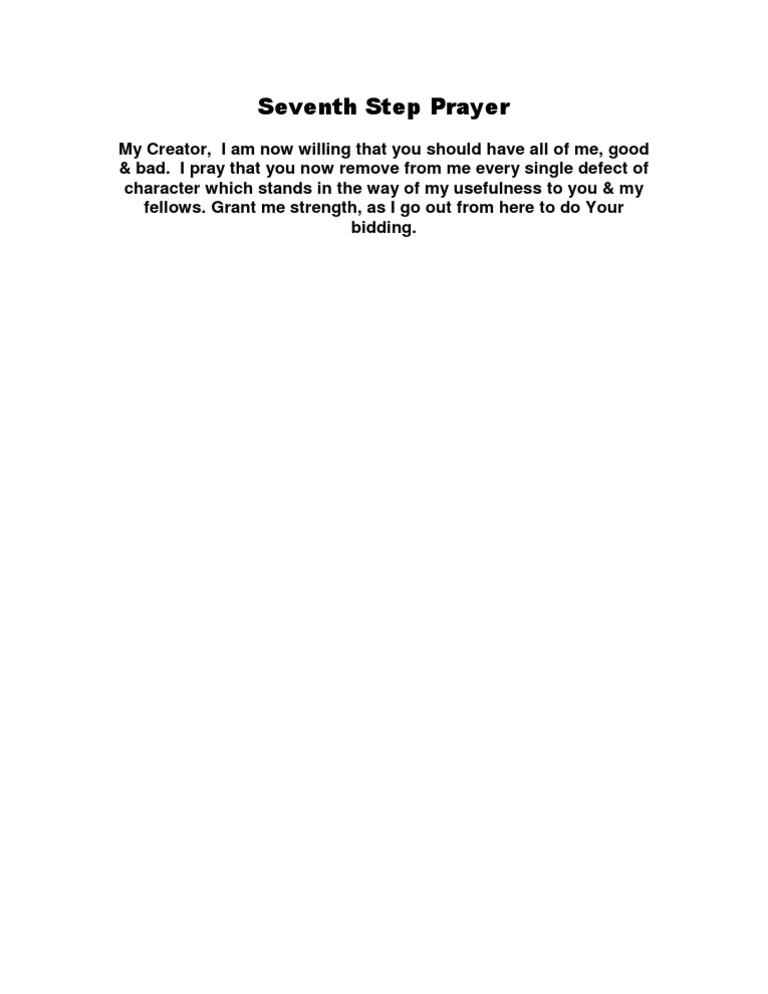 7 TH Step Prayer | PDF