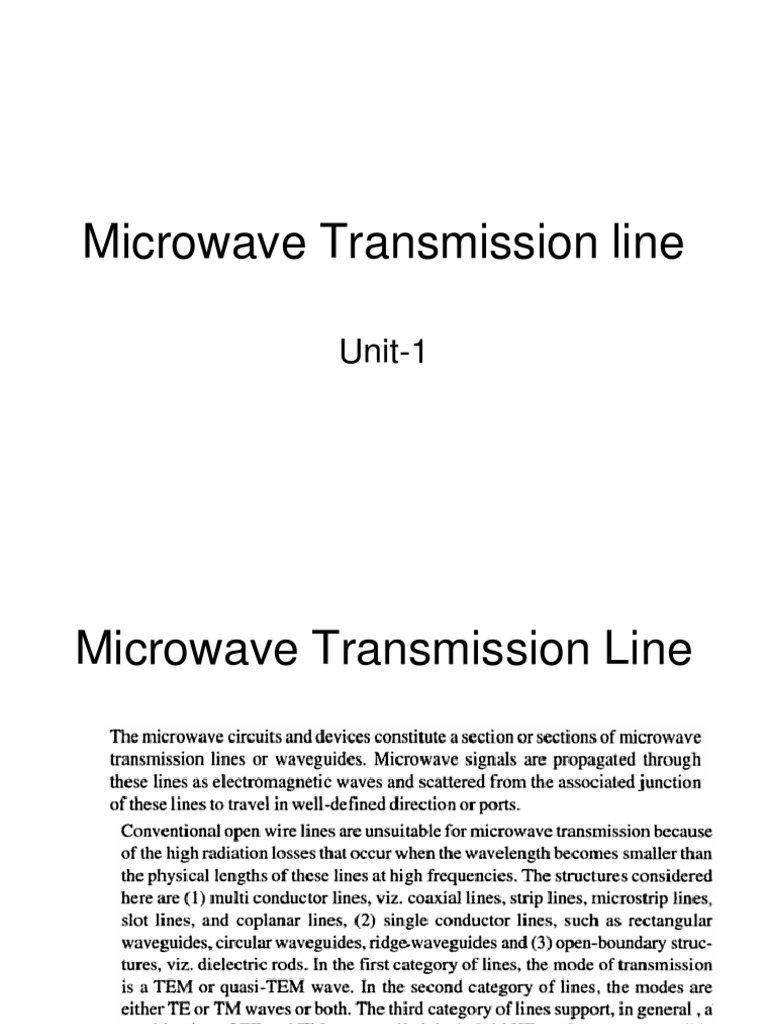 Microwave Transmission Line | Transmission Line | Telecommunications ...