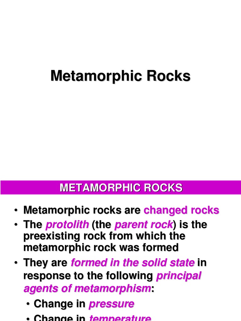 Geology Students' Guide to Metamorphic Rocks | PDF | Rock (Geology ...