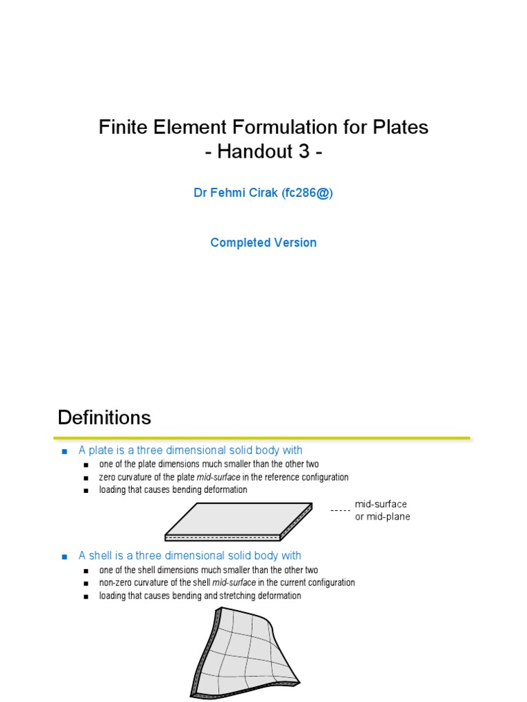 Plate Finite Element Formulation Guide | PDF | Teaching Methods ...