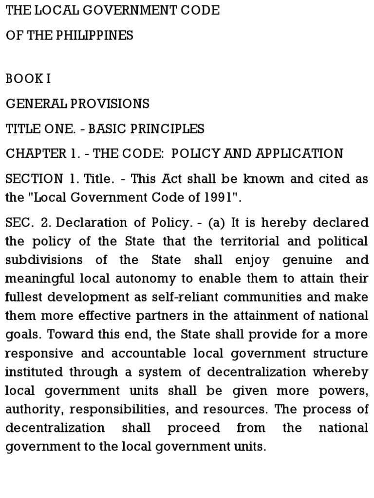 The Local Government Code of The Philippines | PDF | Eminent Domain | Local Government