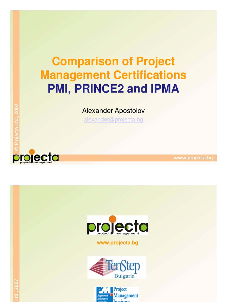 PMI, Prince2 & IPMA Comparison | PDF | Test (Assessment) | Project ...