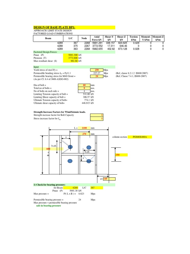 Base Plate Design | PDF | Strength Of Materials | Screw