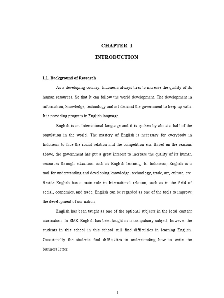 Contoh Chapter Pdf English Language Learning