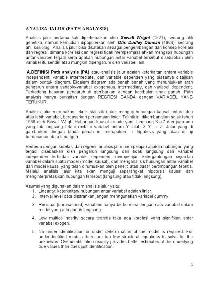 Panduan Lengkap Analisis Jalur (Path Analysis) | PDF