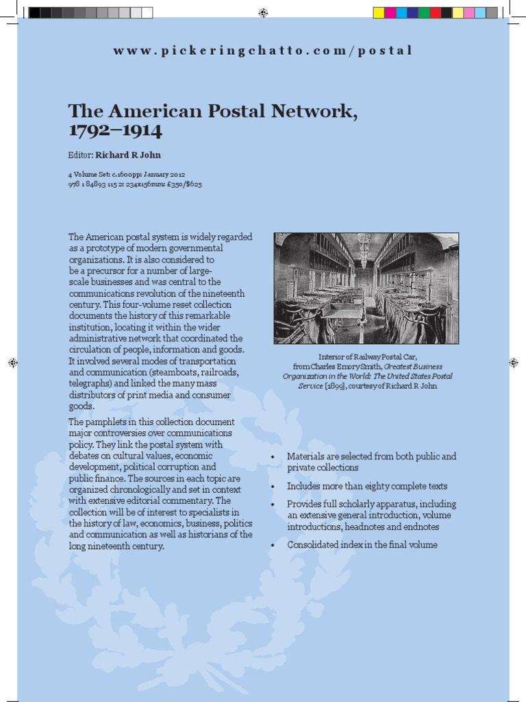 The American Postal Network, 1792-1914 | PDF | United States Postal ...