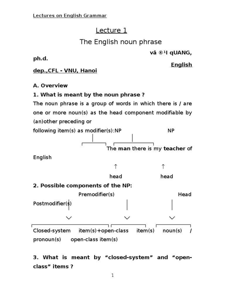 Grammar Lecture Notes | PDF | Clause | English Grammar