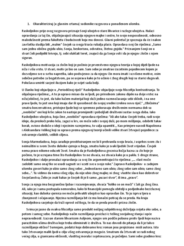 Zločin i kazna, Dostojevski