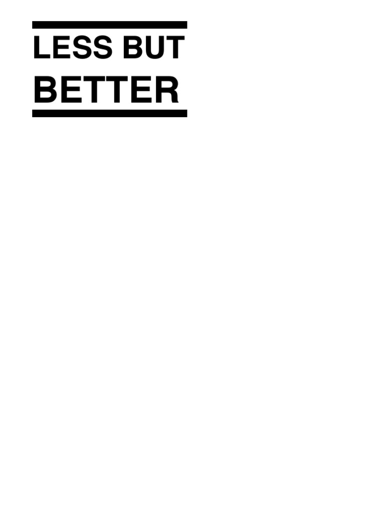 Dieter Rams: Less but Better Design Principles | PDF