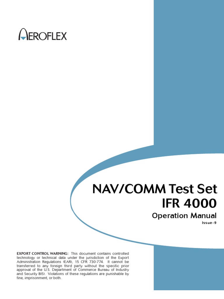 Ifr 4000 Ops Manual | PDF | Battery Charger | Power Supply