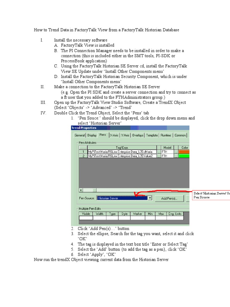 How to Trend Data in FactoryTalk View From a FactoryTalk Historian Database