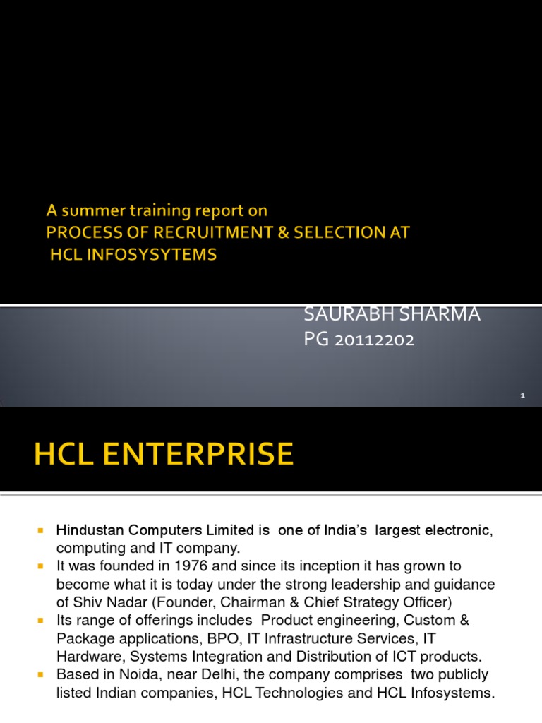 HCL ppt | Recruitment | Employment
