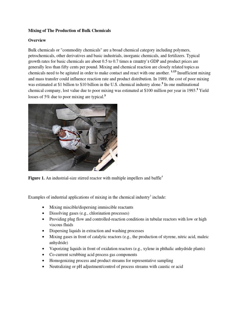 Bulk Chemical Mixing Techniques | PDF