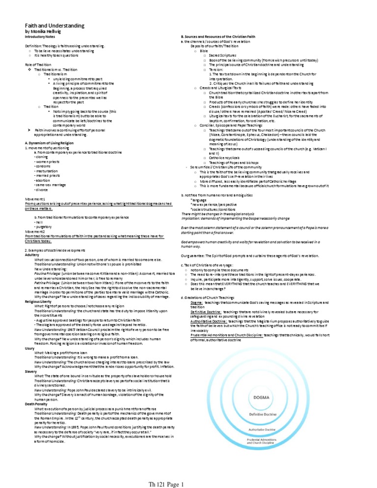 Faith and Understanding: An Examination of the Dynamism of Living ...