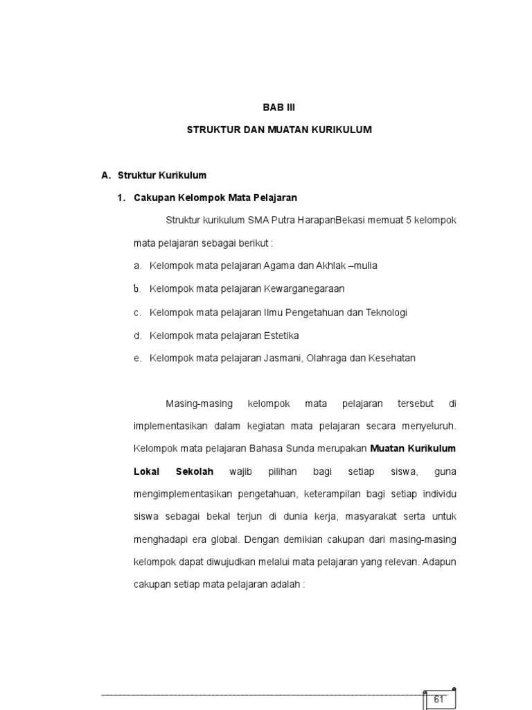 KTSP-Dokumen 1-Bab III | PDF