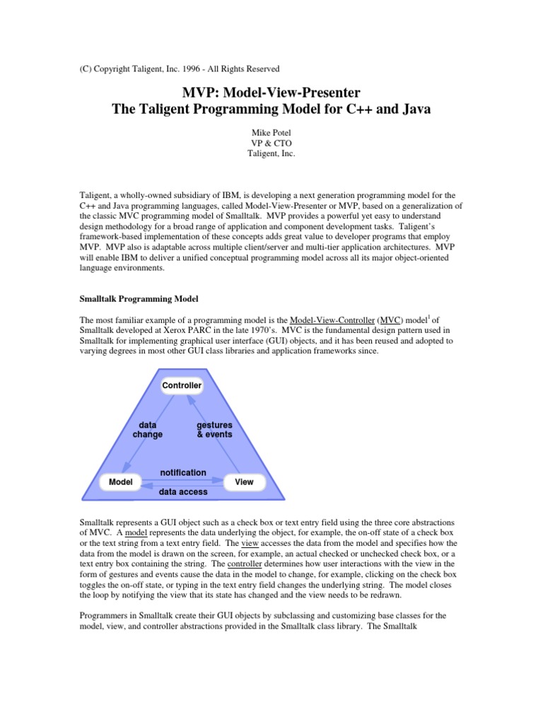 MVP Model View Presenter PDF | PDF