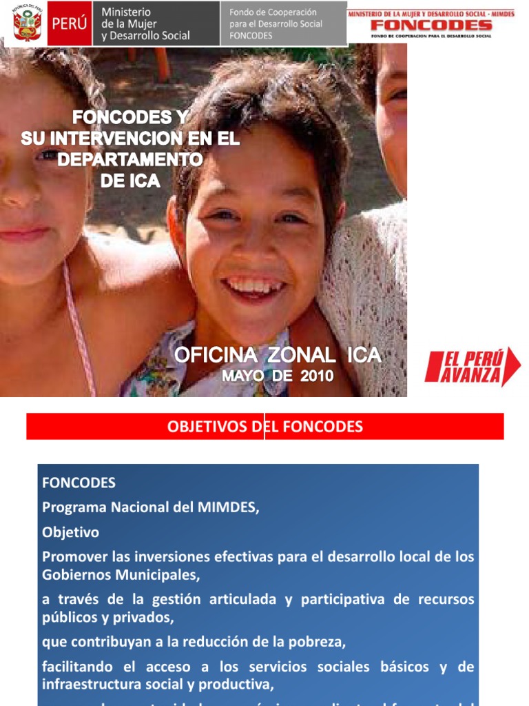 Foncodes y Su Intervencion en El Dpto de Ica | PDF | Pobreza | Pobreza ...
