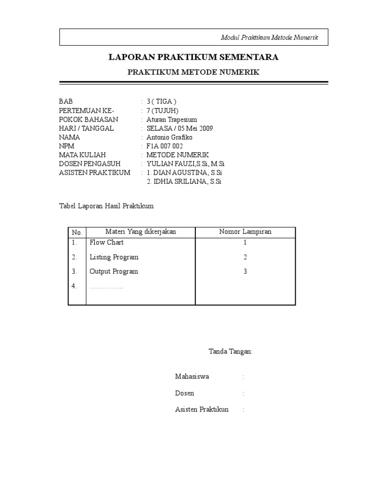 Modul Praktikum Metode Numerik | PDF