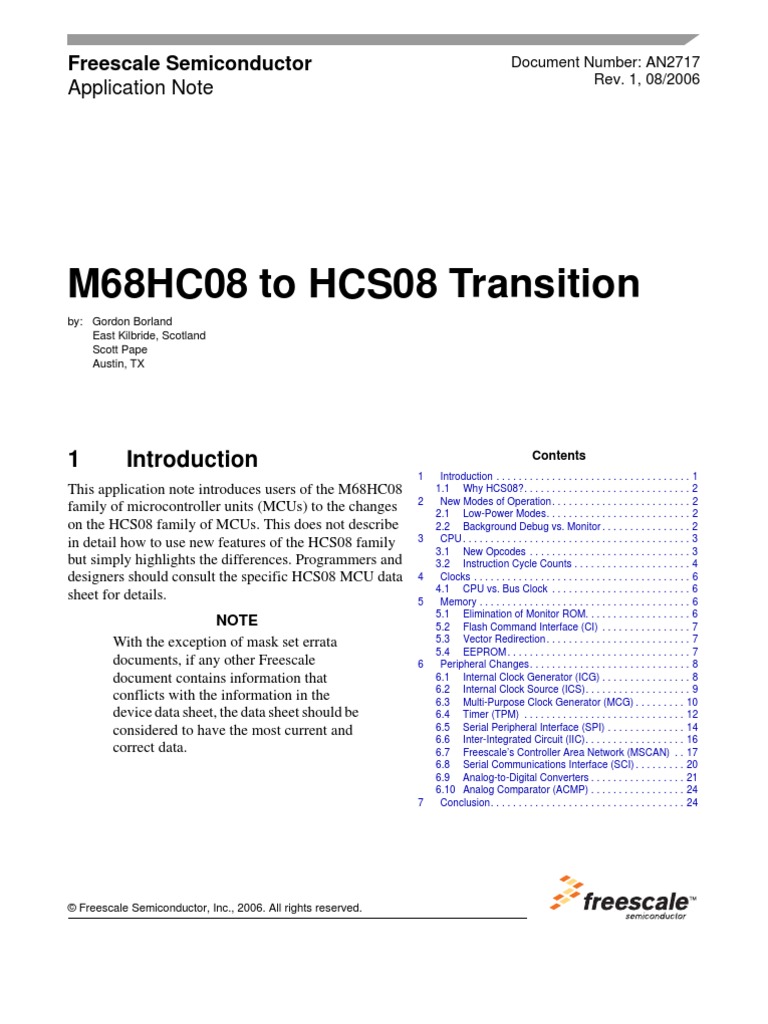 M68HC08 To HCS08 Transition | PDF | Flash Memory | Microcontroller