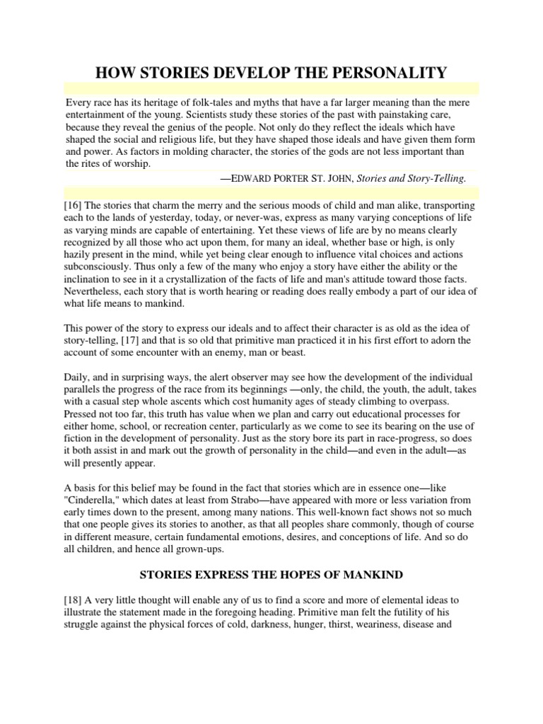 How Stories Dev - Personality | PDF | Storytelling | Happiness