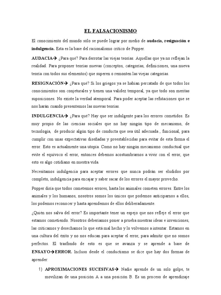 El Falsacionismo | PDF