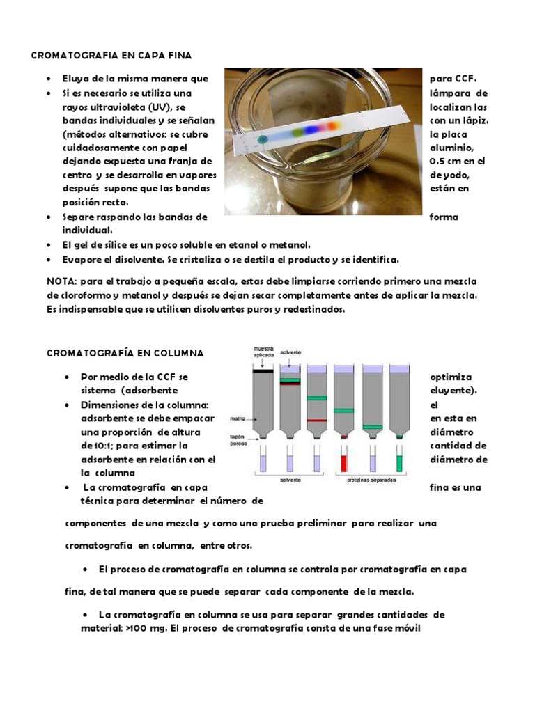 Cromatografia en Capa Fina | PDF | Cromatografía de capa fina | Cromatografía